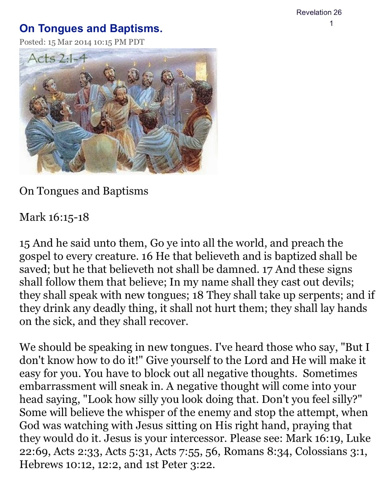 Revelation 26-Tongues and Baptisms – ︎ ~ RevEssie.Com ~ ︎