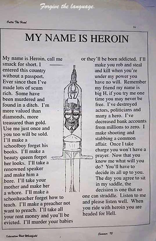 Heroin poem – ︎ ~ RevEssie.Com ~ ︎